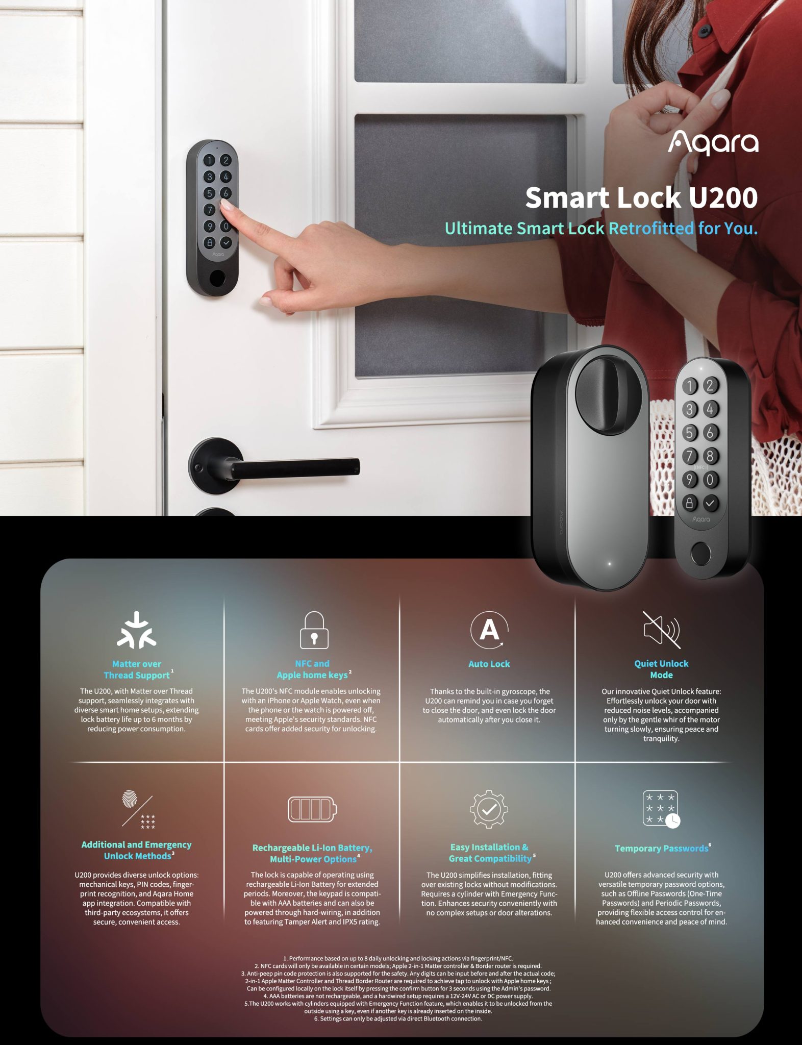 Aqara Smart Lock U200+ Kit | HomeKit Smart lock | Keyless | Aqara UK Shop