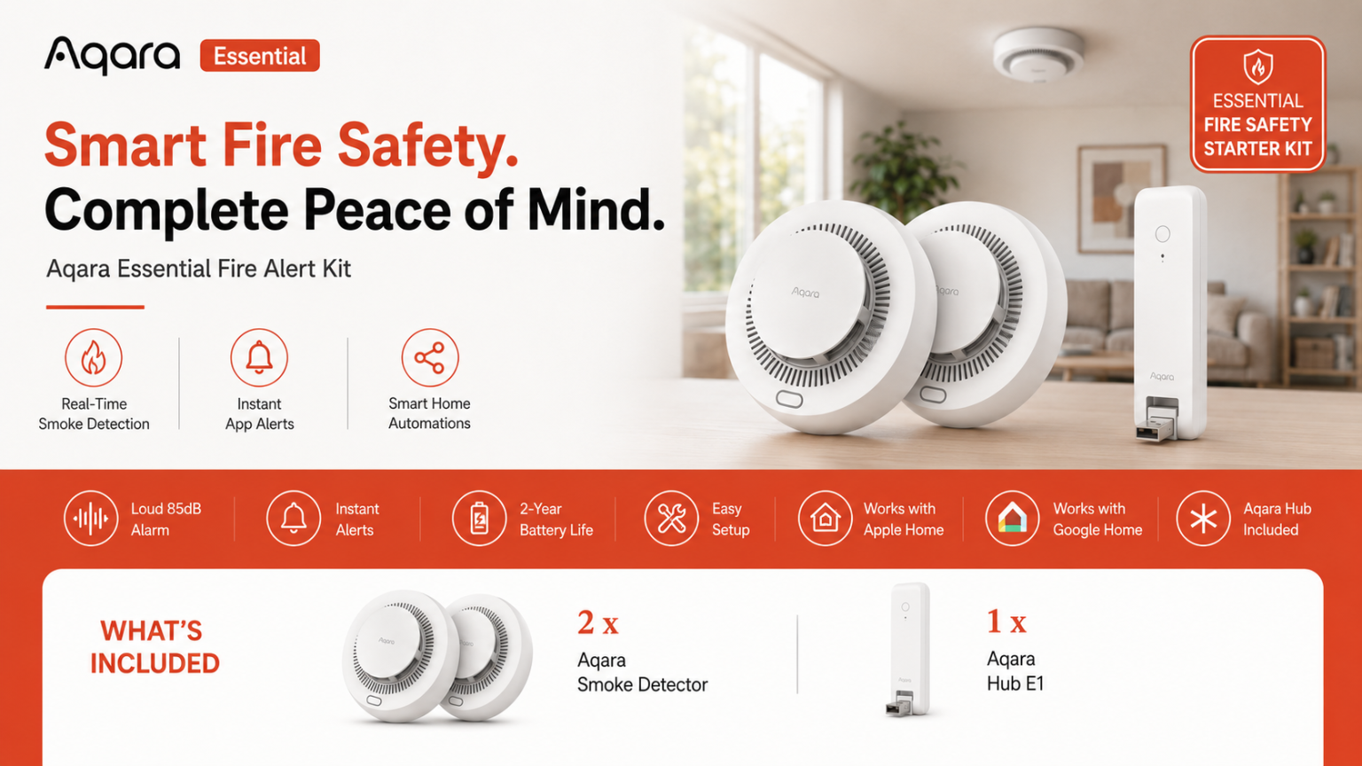 Aqara Essential Fire Alert Kit - Aqara UK Shop
